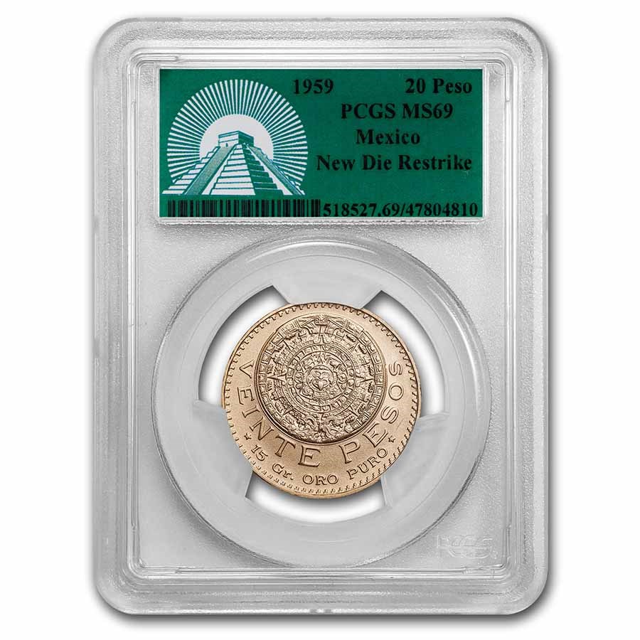 Buy 1959 Mexico Gold 20 Pesos MS-69 PCGS (Green Label New Dies) | APMEX