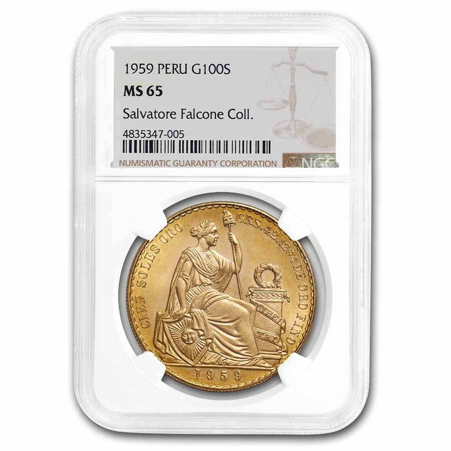 Buy 1959 Peru Gold 100 Soles Liberty MS-65 NGC | APMEX