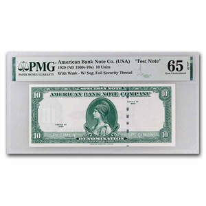 Buy 1960-70s American Bank Note Co. "Test Note" CU-65 EPQ PMG | APMEX