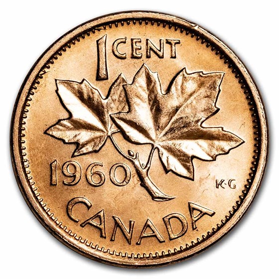 Buy 1960 Canada 50-Coin Roll Copper Cents BU (Red) | APMEX