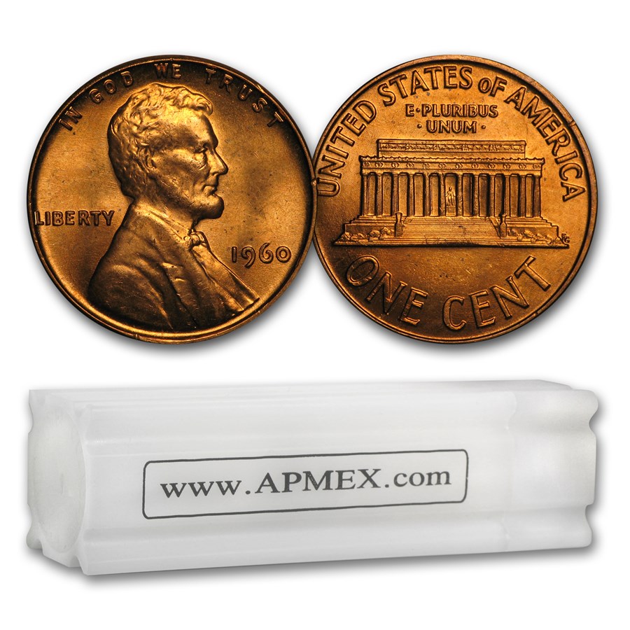 Buy 1960 Lincoln Cent Small Date 50-Coin Roll BU | APMEX