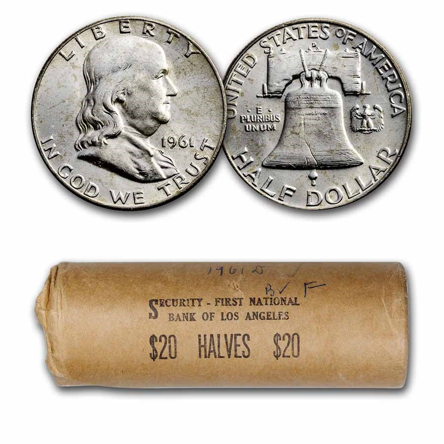 Buy 1961-D Franklin Half Dollar 40-Coin Shotgun Roll BU | APMEX