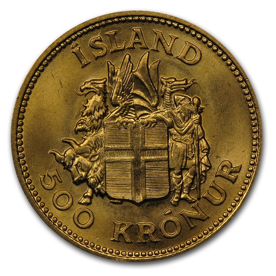 Buy 1961 Iceland Gold 500 Kronur Jon Sigurdsson BU | APMEX
