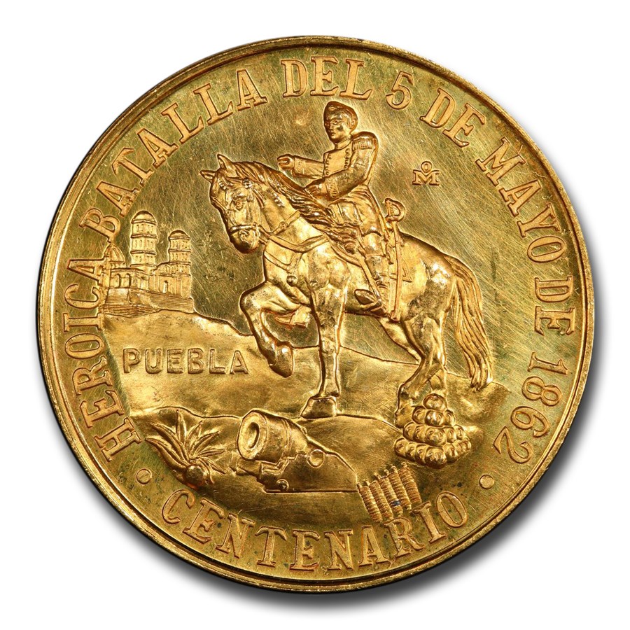 Buy 1962 Mexico Gold Cinco De Mayo Medallic 50 Peso Sp 65 Pcgs Apmex