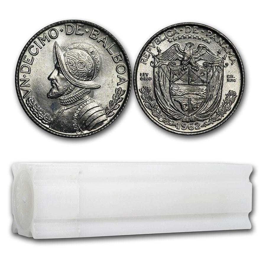 Buy 1962 Panama Silver 1/10 Balboa 50-Coin Roll BU | APMEX