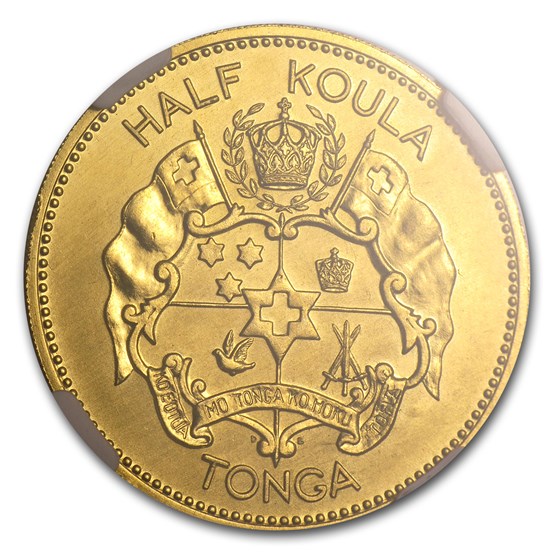 Buy 1962 Tonga Gold 1/2 Koula Queen Salote Unc Details NGC | APMEX