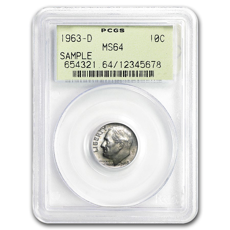 Buy 1963-D Roosevelt Dime MS-64 PCGS (Sample Slab) | APMEX
