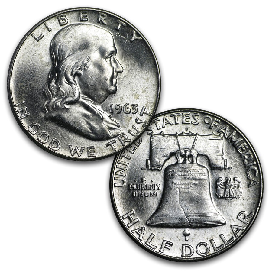 Buy 1963-P/D Franklin Half Dollar $20 40-Coin Roll BU (Shotgun Roll ...