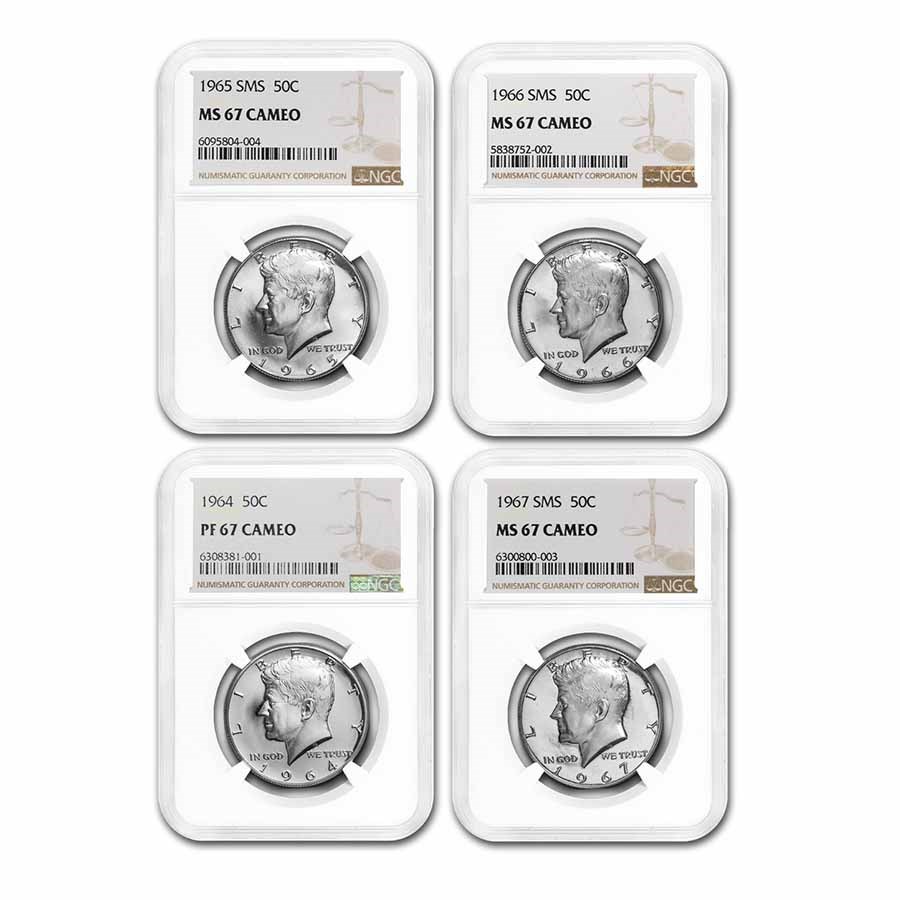 Buy 1964-1967 Kennedy Half Dollar PF/MS-67 CAM NGC SMS (4 Coin Set) | APMEX