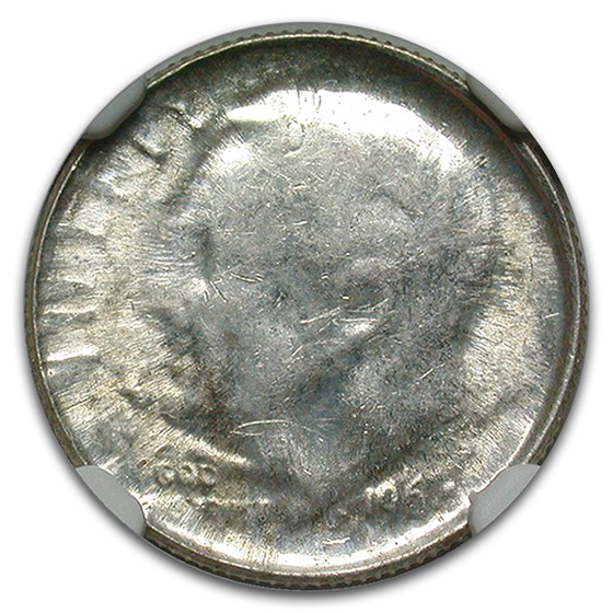 1964-D Roosevelt Dime MS-63 NGC (Obv Struck Thru Capped Die, FT)