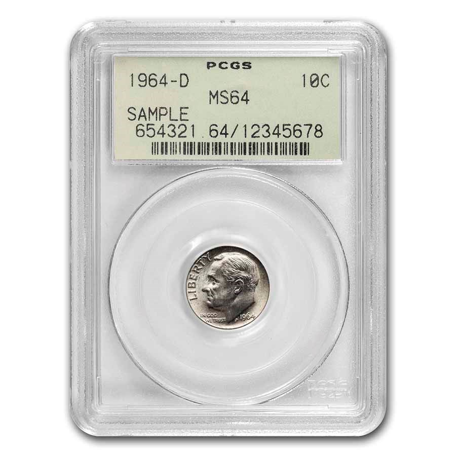 Buy 1964-D Roosevelt Dime MS-64 PCGS (Rare Sample Slab) | APMEX