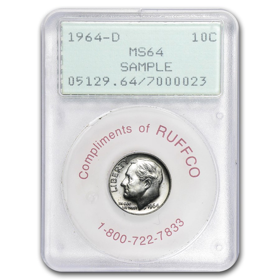 Buy 1964-D Roosevelt Dime MS-64 PCGS (Rare Sample Slab) | APMEX