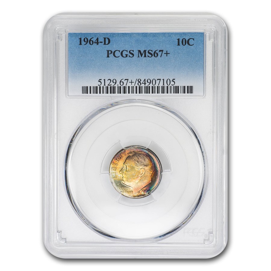 Buy 1964-D Roosevelt Dime MS-67+ PCGS (Beautiful Toning) | APMEX