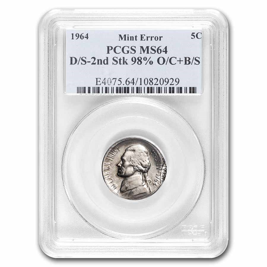 Buy 1964 Jefferson Nickel MS-64 PCGS (Double Strike and Broad Strike ...