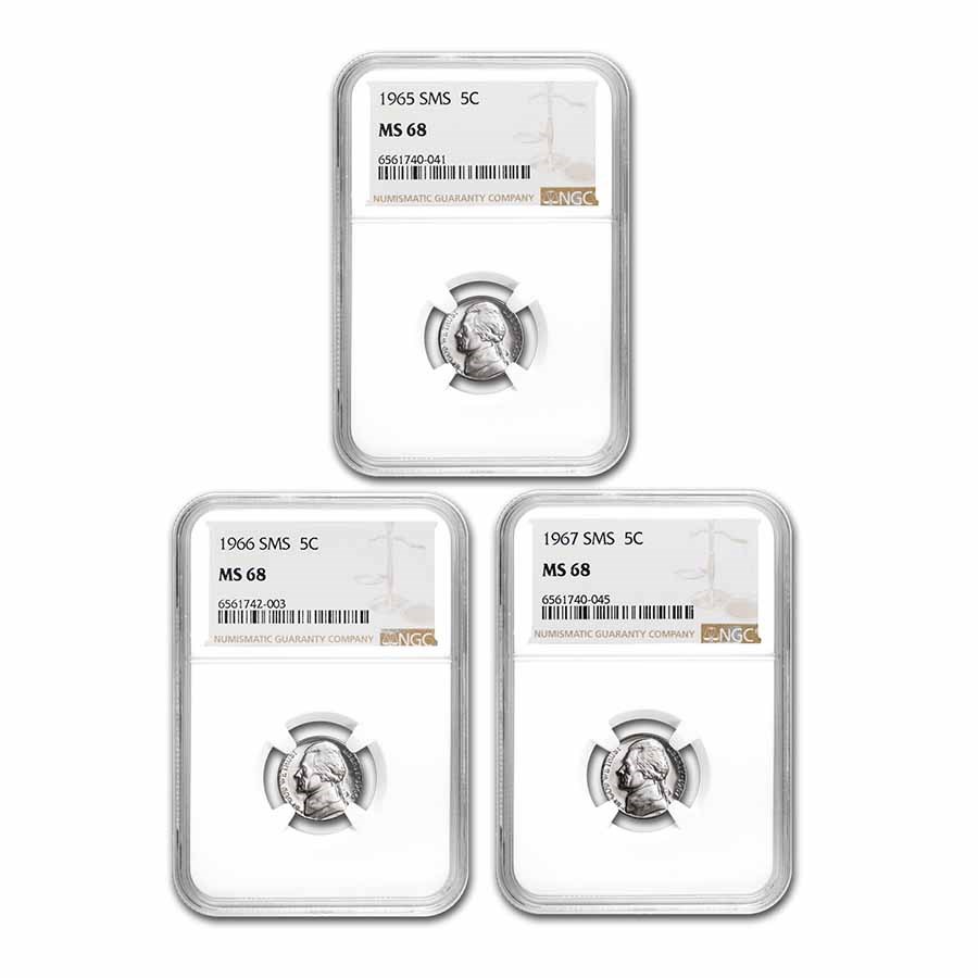 Buy 1965-1967 Jefferson Nickel SMS Set MS-68 NGC | APMEX