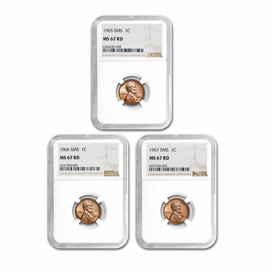 Buy 1965-1967 Lincoln Cent SMS Set MS-67 NGC (Red) | APMEX