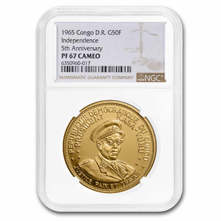Buy 1965 Congo Proof Gold 50 Francs 5th Anniversary PF-67 NGC | APMEX