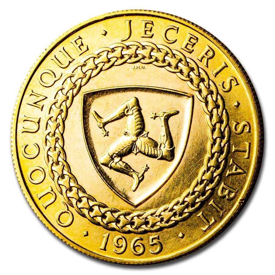 Buy 1965 Isle of Man Gold 5 Pounds Bicent. of the Revestment Act AU | APMEX