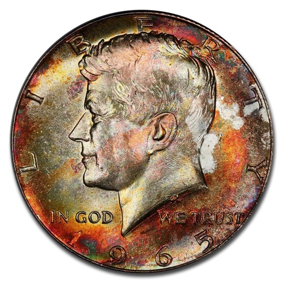 Buy 1965 Kennedy Half Dollar MS-67+ PCGS (Beautiful Toning) | APMEX