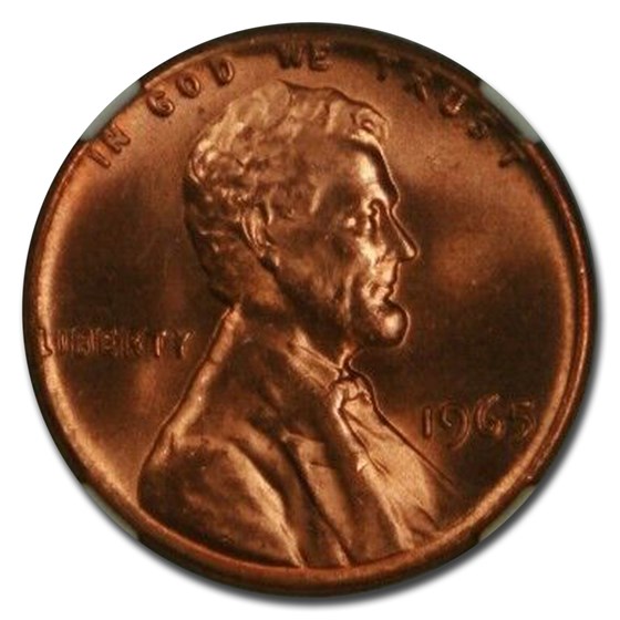 1965 Lincoln Cent MS-67+ NGC (Red)