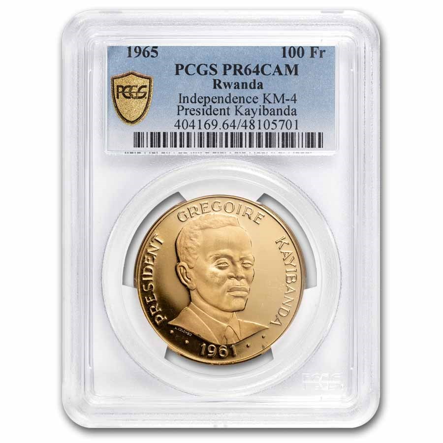 1965 Rwanda Proof Gold 100 Francs Independence PR-64 PCGS