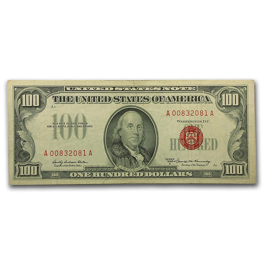 Buy 1966-A $100 U.S. Note Red Seal XF | APMEX