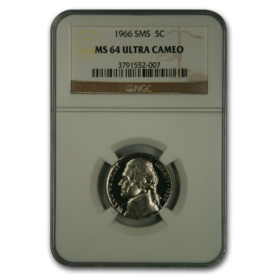 Buy 1966 Jefferson Nickel MS-64 UCAM NGC (SMS) | APMEX