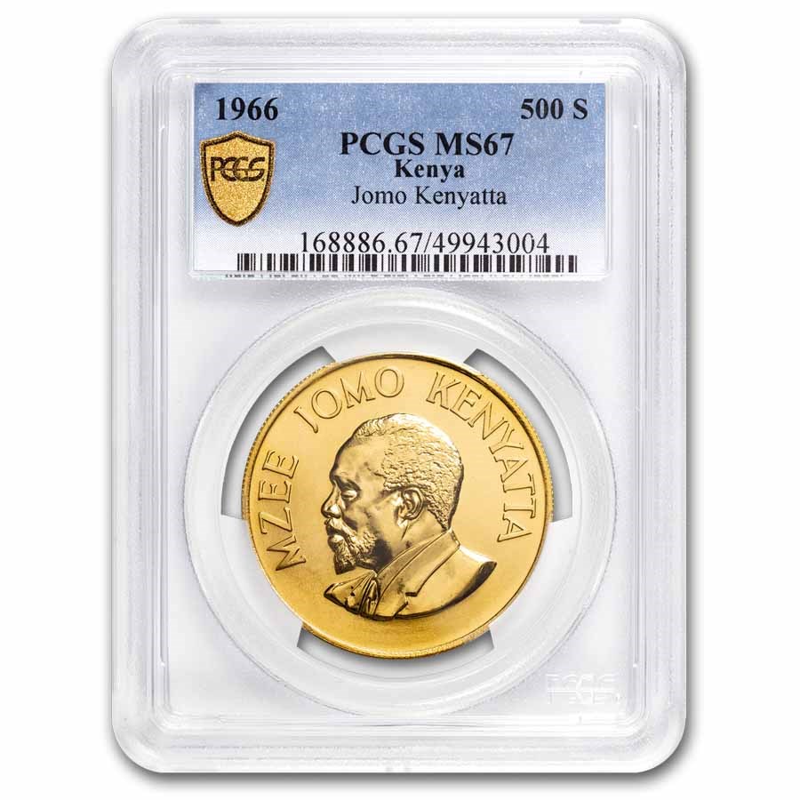 1966 Kenya Gold 500 Shillings President Kenyatta MS-67 PCGS
