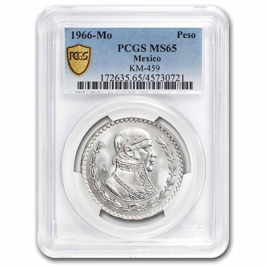 1966-Mo Mexico Silver 1 Peso MS-65 PCGS