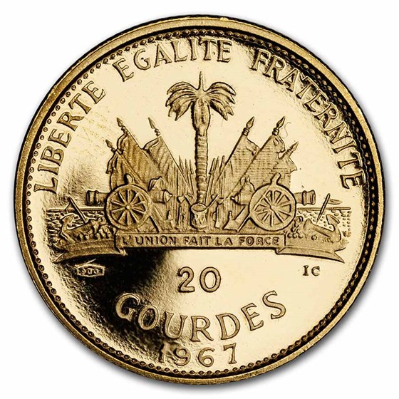 Buy 1967 Haiti Gold 20 Gourdes Mackandal Proof | APMEX