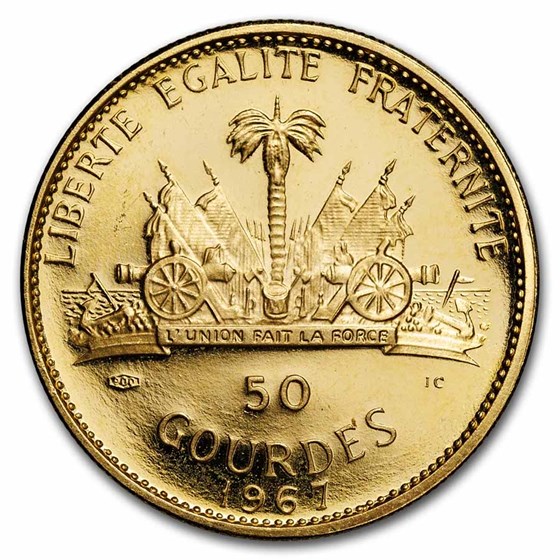 Buy 1967 Haiti Gold 50 Gourdes Folk Dancer Proof | APMEX