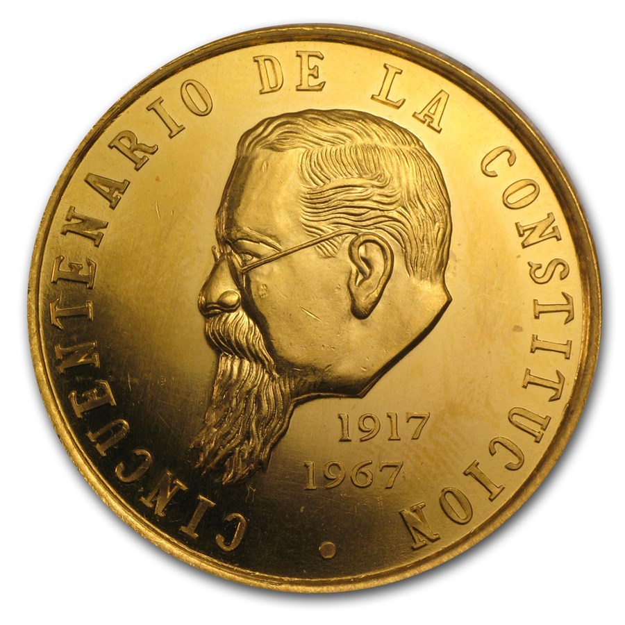Buy 1967 Mexico Gold Cincuentenario of the Constitution Medal BU | APMEX