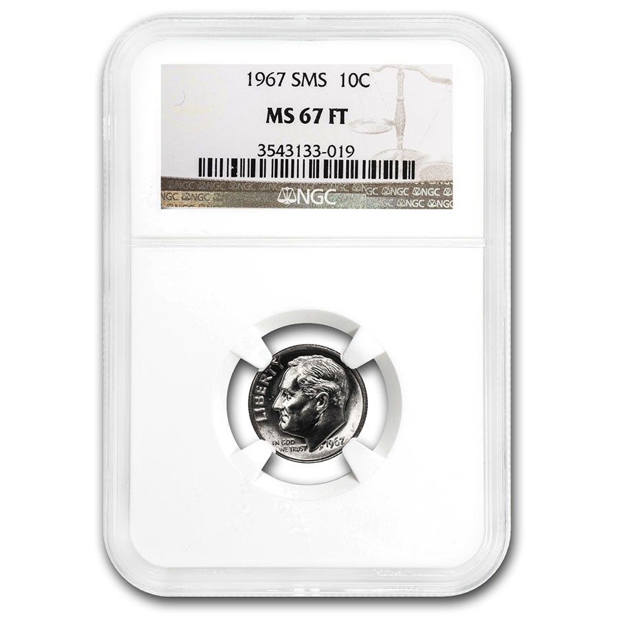 Buy 1967 Roosevelt Dime MS-67 NGC (SMS, FT) | APMEX
