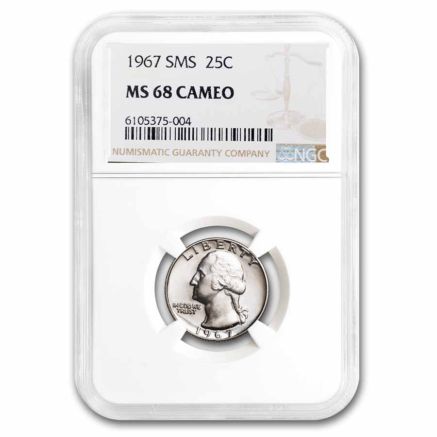 Buy 1967 SMS Washington Quarter MS-68 Cameo NGC | APMEX
