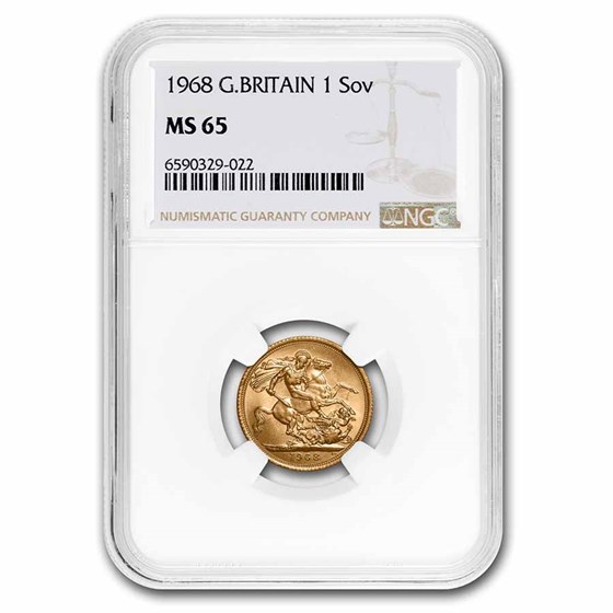 Buy 1968 Great Britain Gold Sovereign Elizabeth II MS-65 NGC | APMEX