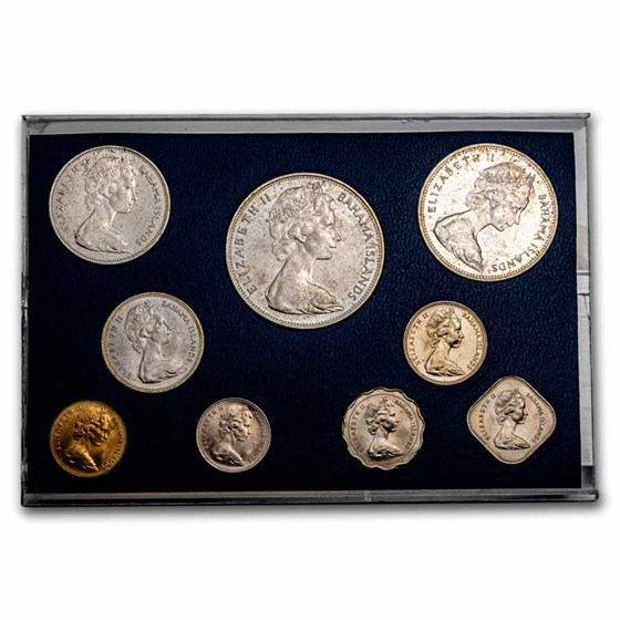 1969 Bahamas 9-Coin Set BU