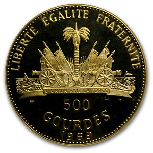 Buy 1969 Haiti Gold 500 Gourdes 10th Anniv PF-66 NGC | APMEX
