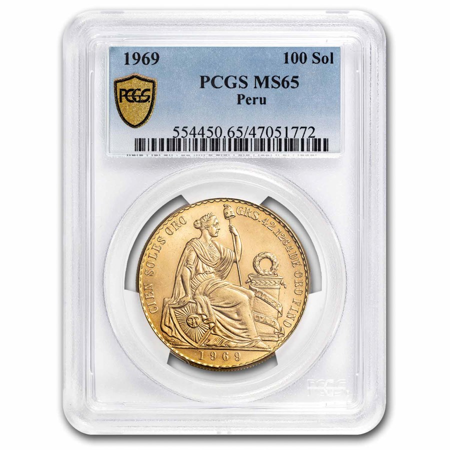 1969 Peru Gold 100 Soles MS-65 PCGS
