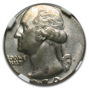 1970-D Washington Quarter MS-64 NGC (Struck on 10¢ Planchet)