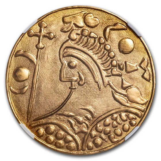 1970 Norway Gold Penny Medal Bryggen Museum King Olav MS-68 NGC