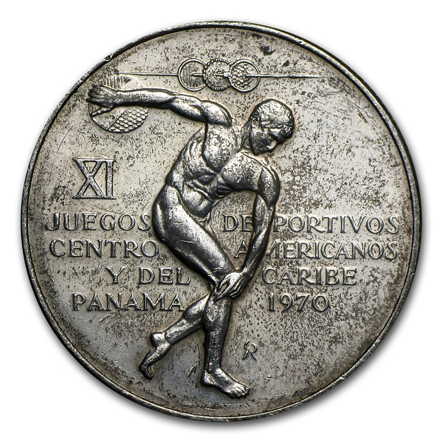 Buy 1970 Panama Silver 5 Balboas CAC Games BU Details | APMEX