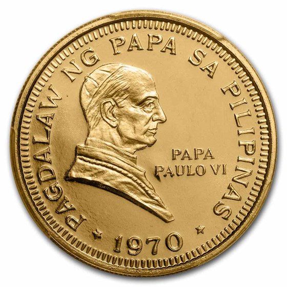 Buy 1970 Philippines Gold Piso Pope Paul VI MS-68 PCGS | APMEX