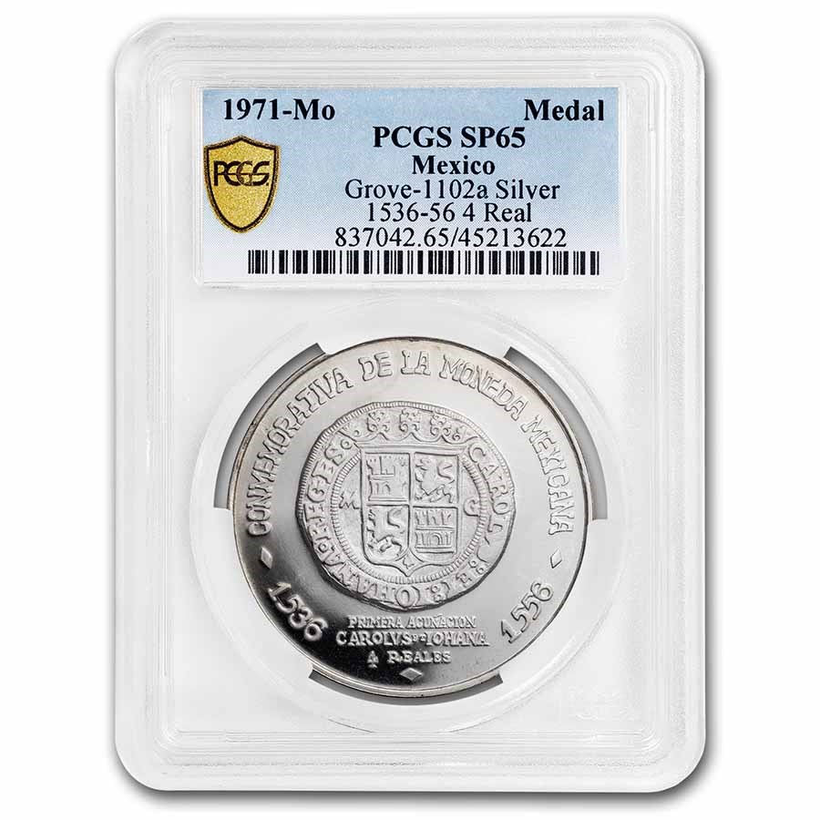 Buy 1971-Mo Mexico 4 Reales Medal SP-65 PCGS (Grove-1102a) | APMEX