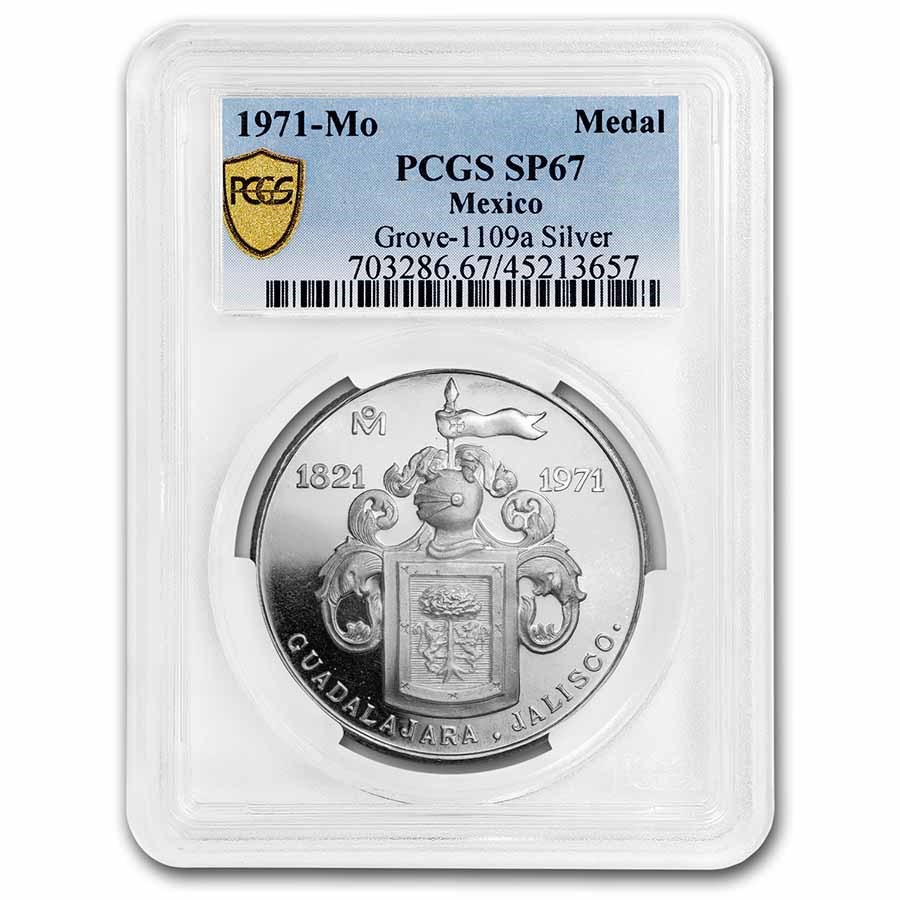 Buy 1971 Mo Mexico Independence Anniv Medal Sp 67 Pcgs Grove 1109a