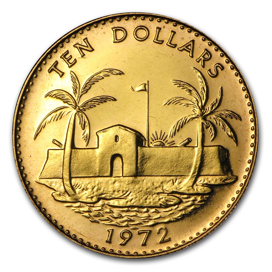 Buy 1972 Bahamas Gold 10 Dollars (Abrasions) | APMEX