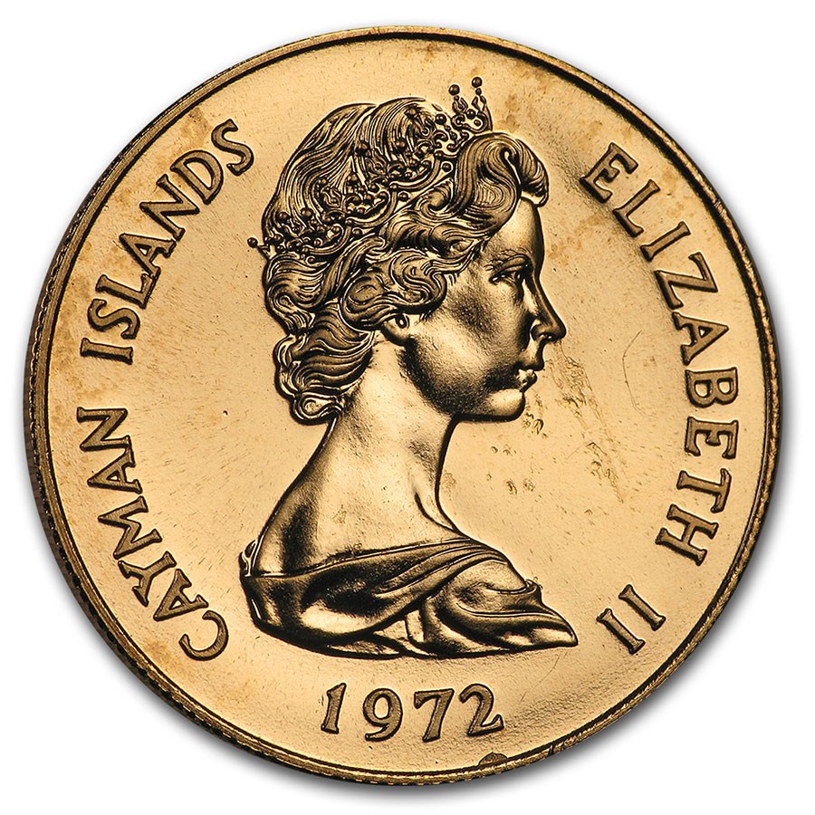 Buy 1972 Cayman Islands Gold $25 25th Anniversary BU (Scruffy) | APMEX