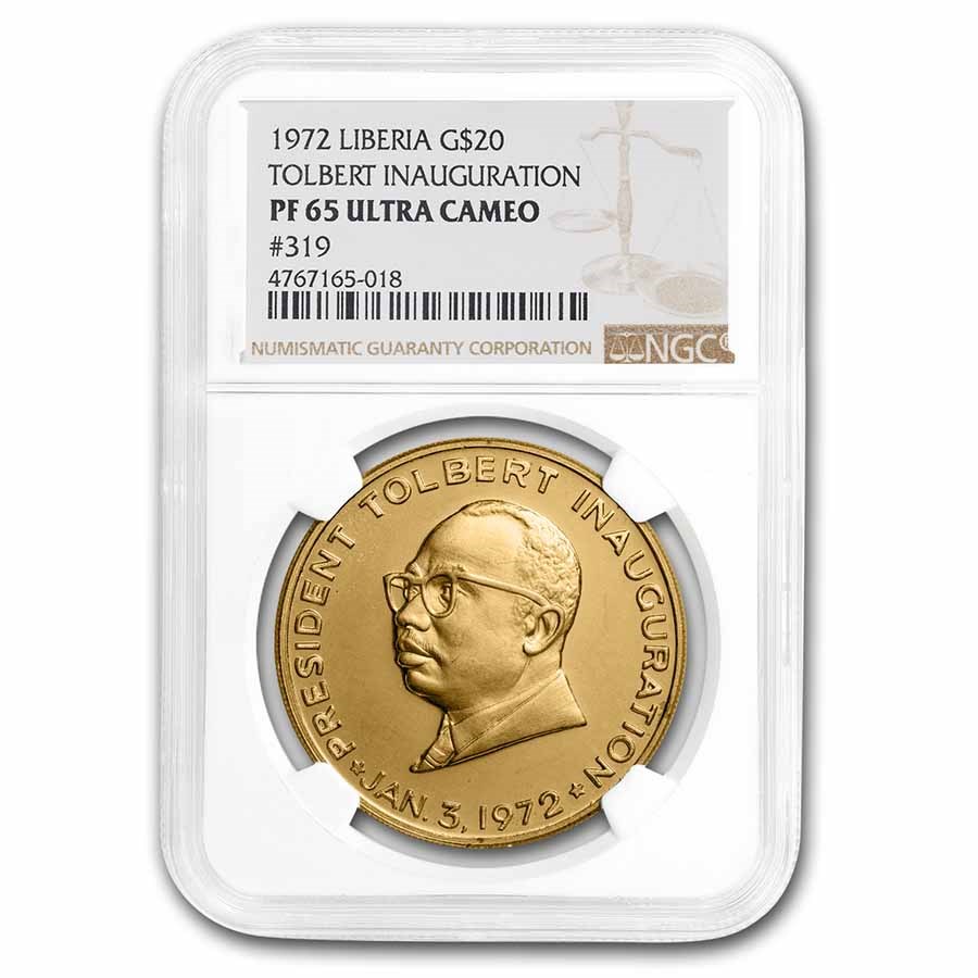 Buy 1972 Liberia Gold 20 Dollars Capitol PF-65 UCAM NGC (#319) | APMEX