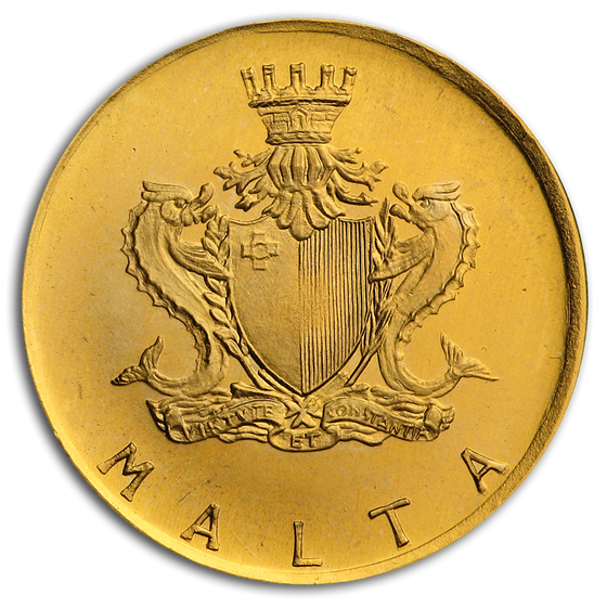 Buy 1972 Malta Gold 5 Pounds Map of Malta BU Coin Online | Gold Coins ...