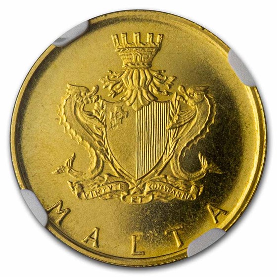 Buy 1972 Malta Gold 5 Pounds Map of Malta MS-63 NGC | APMEX