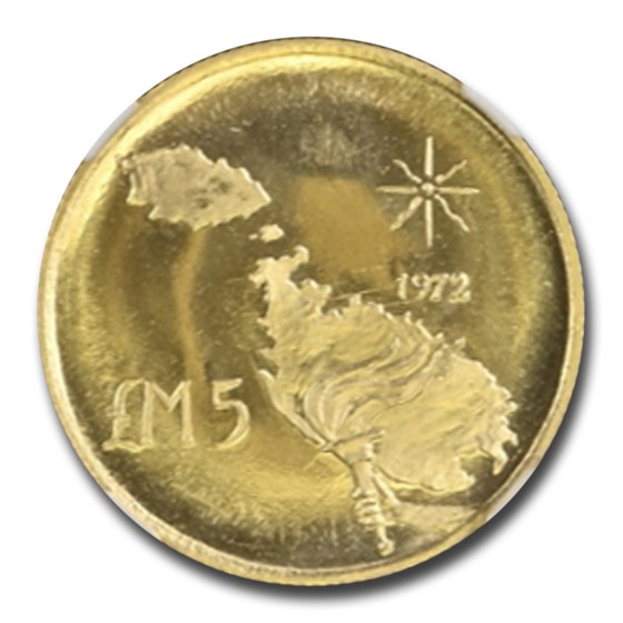Buy 1972 Malta Gold 5 Pounds Torch MS-67 NGC | APMEX